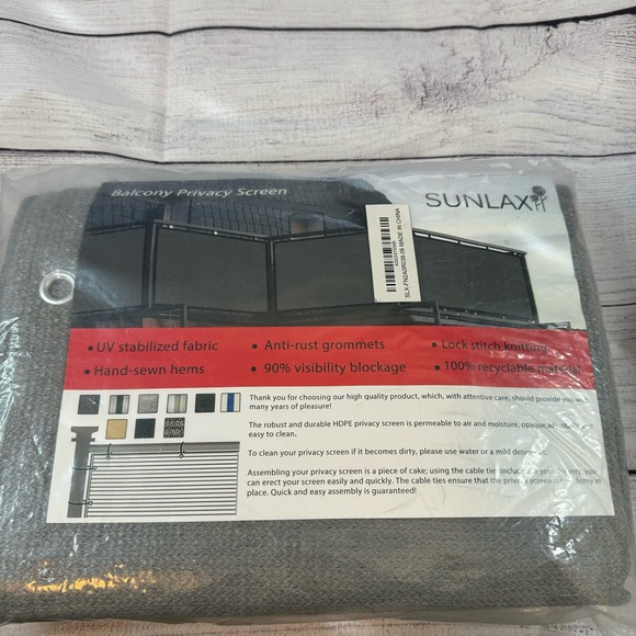 Sunlax | Computers, Laptops & Parts | Sunlax 3x6 Grey Balcony Privacy ...